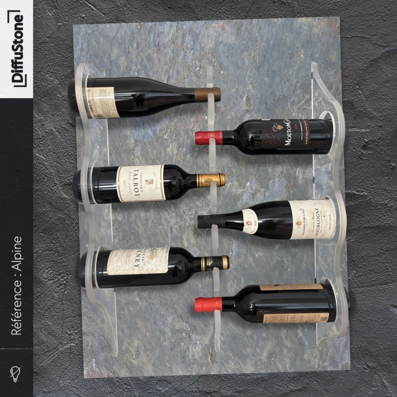 Porte-bouteilles en pierre lumineuse ALPINE – Design DiffuStone®